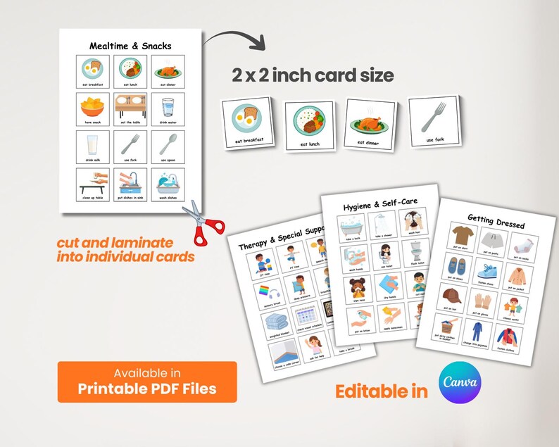 144 Autism Visual Schedule Cards | Daily Routine Chart (digital ...