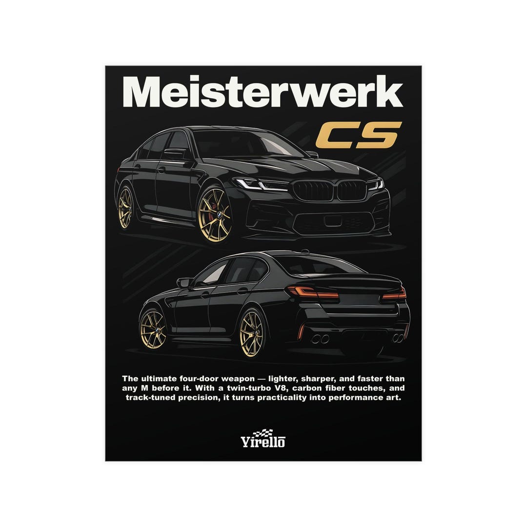 BMW M5 CS (F90) Poster - Wall Art Gift for Car & Motorcycle Enthusiasts ...