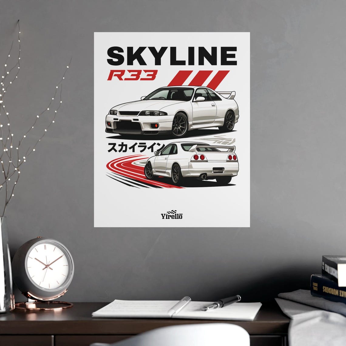 1995-1998 Nissan Skyline GT-R (R33) Poster - Wall Art Gift for Car ...