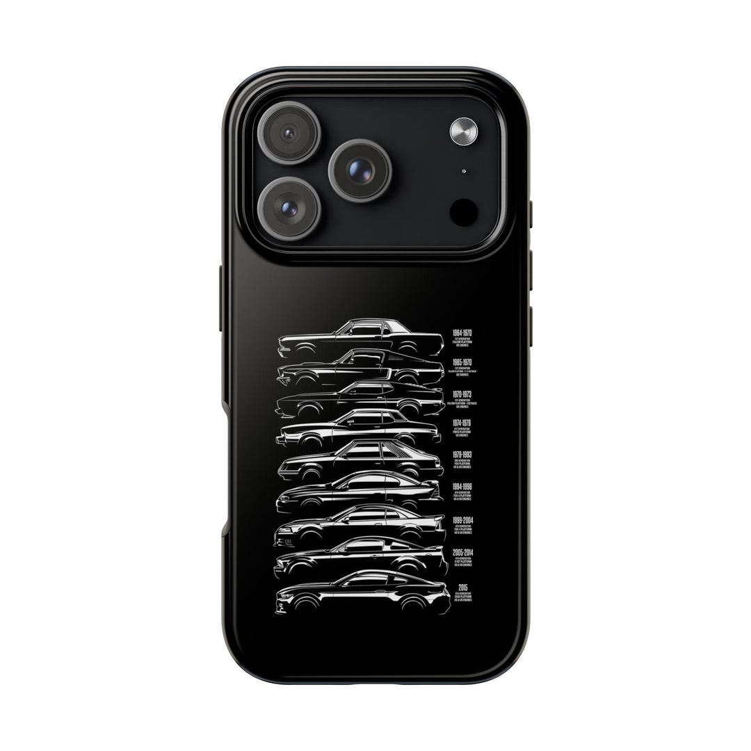 Ford Mustang Evolution Phone Case, Mustang Generations Gift | Fits ...