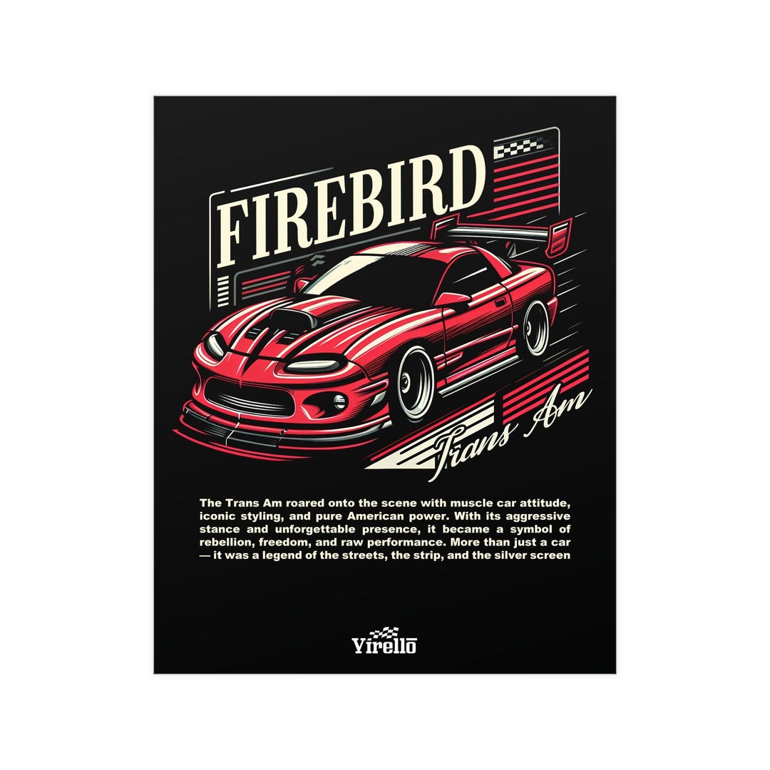 1993-2002 Pontiac Firebird Trans Am Poster - Wall Art Gift for Car ...