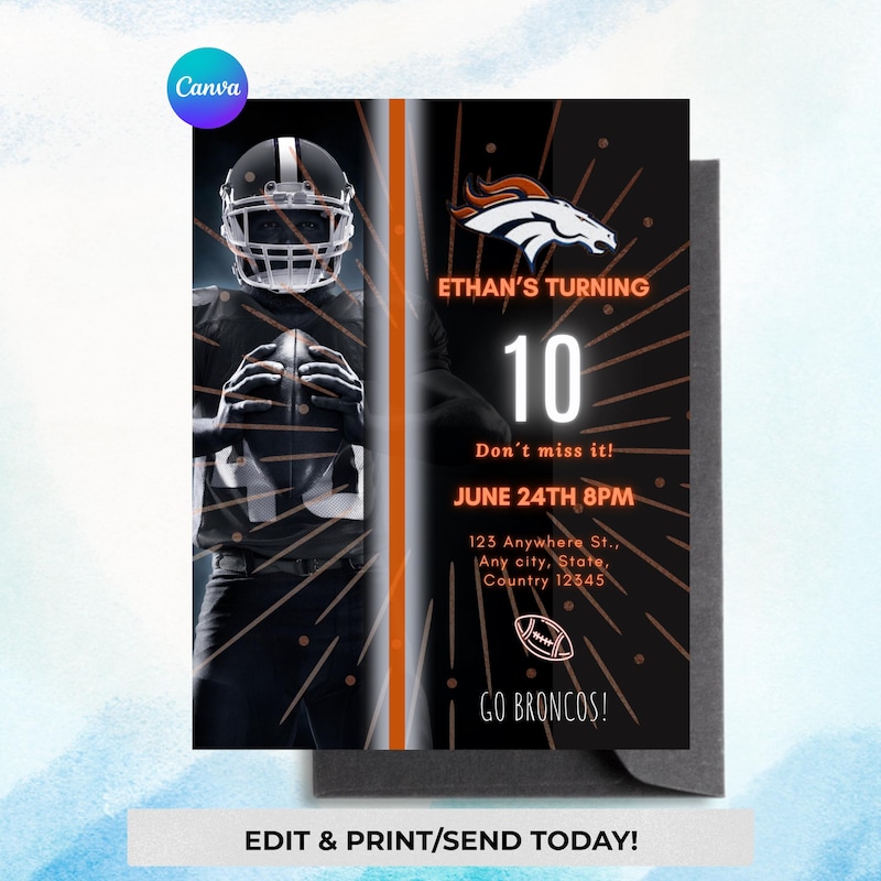 Bronco Birthday Invite - Etsy
