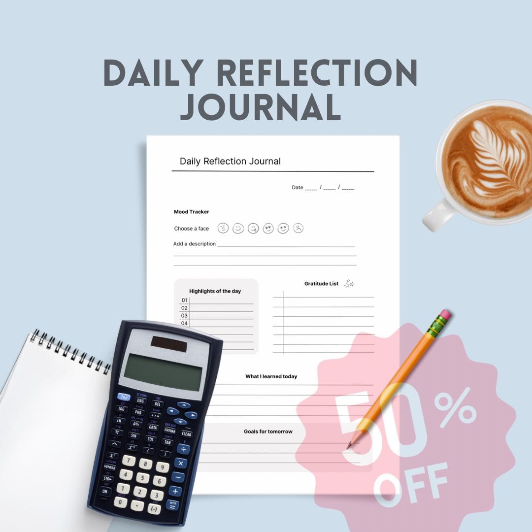 Daily Reflection Journal | Printable & Digital Download | Mindset ...