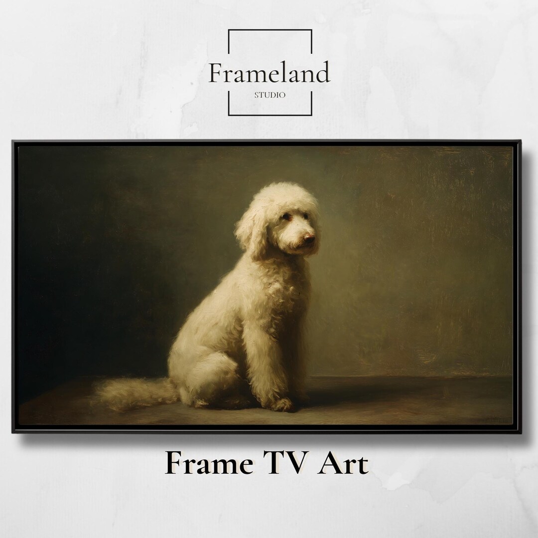Poodle TV Art, Samsung Frame TV Art, Classic Poodle Dog Painting ...