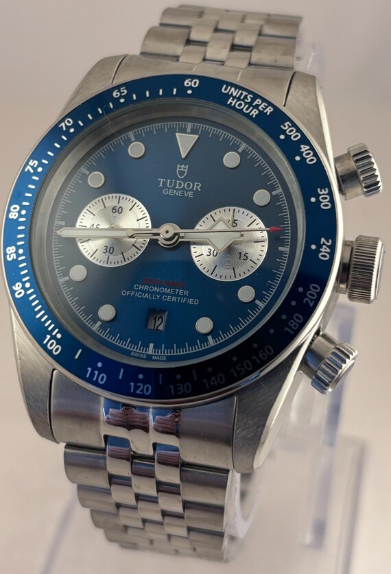 Vintage Tudor Automatic Chronograph Blue Dial Date Wr… - Gem