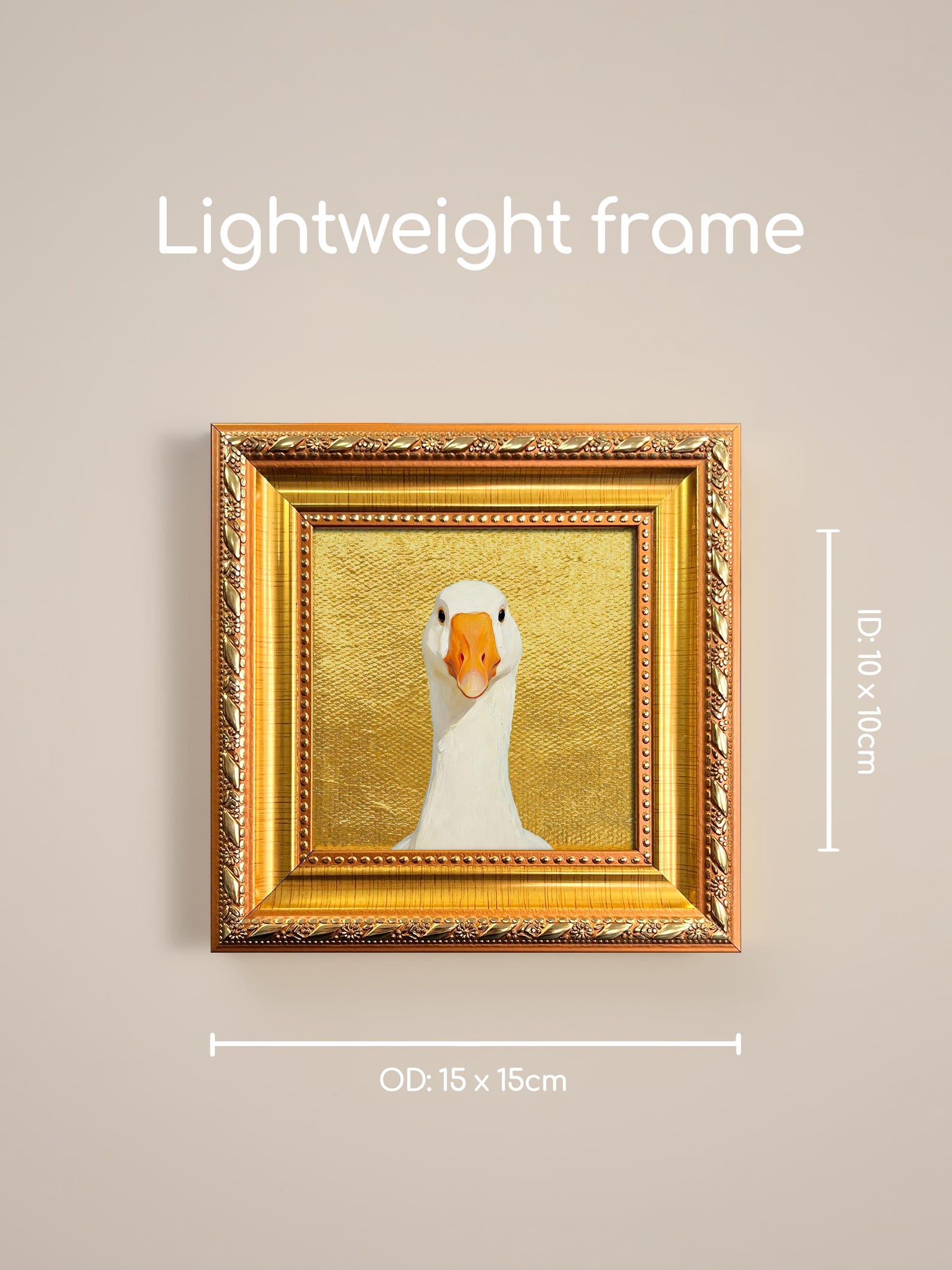 Goose Gold Leaf Original Mini Oil Painting, Tiny Framed Cottage Bird ...