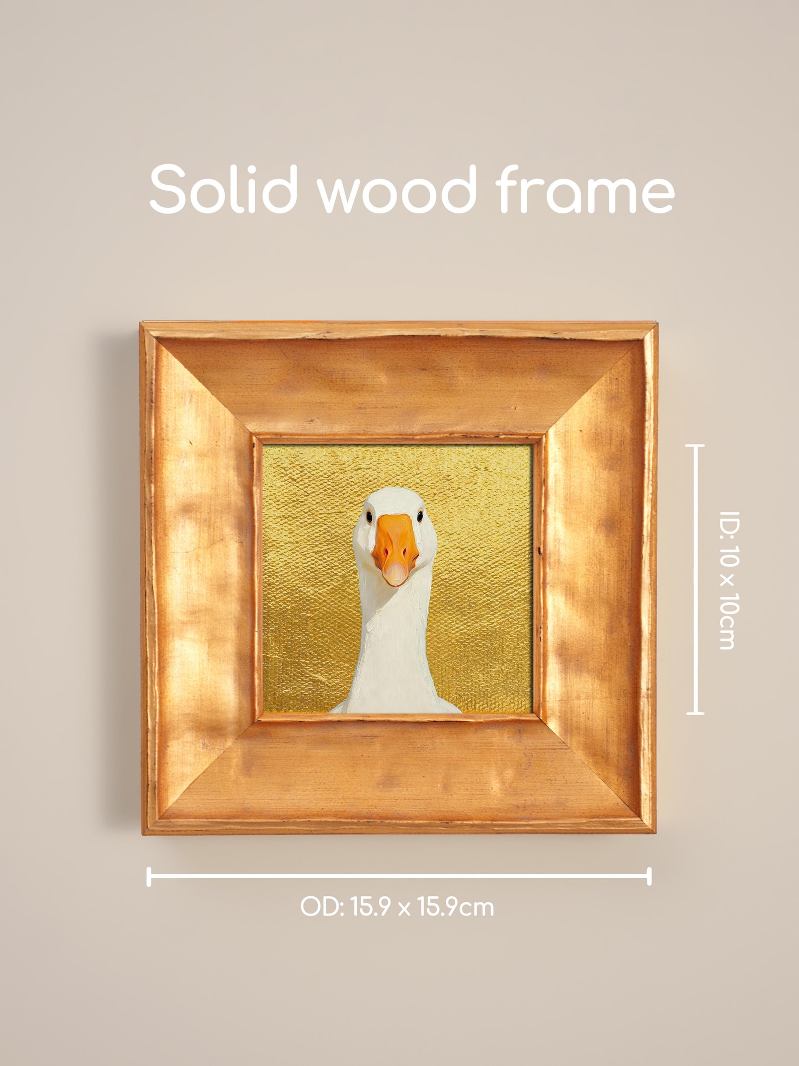 Hand-painted Goose Oil Painting, Gold Foil, Framed Canvas Art (4x4) - Etsy