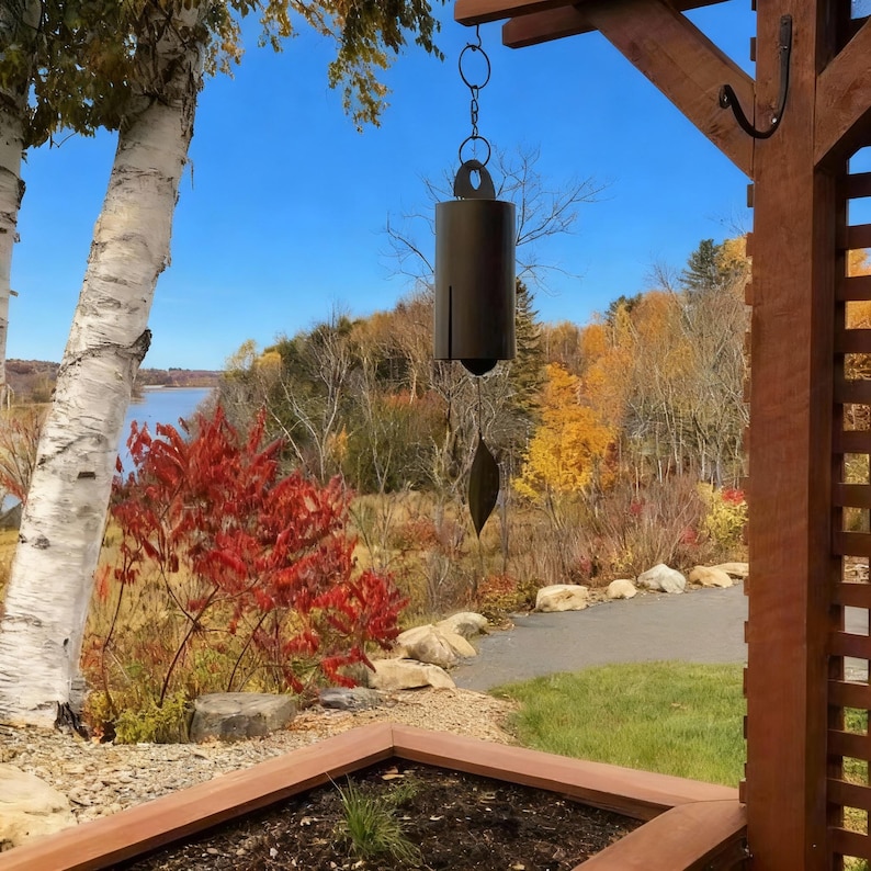 Minimalist Metal Wind Chime | Modern Outdoor Garden Decor - Etsy
