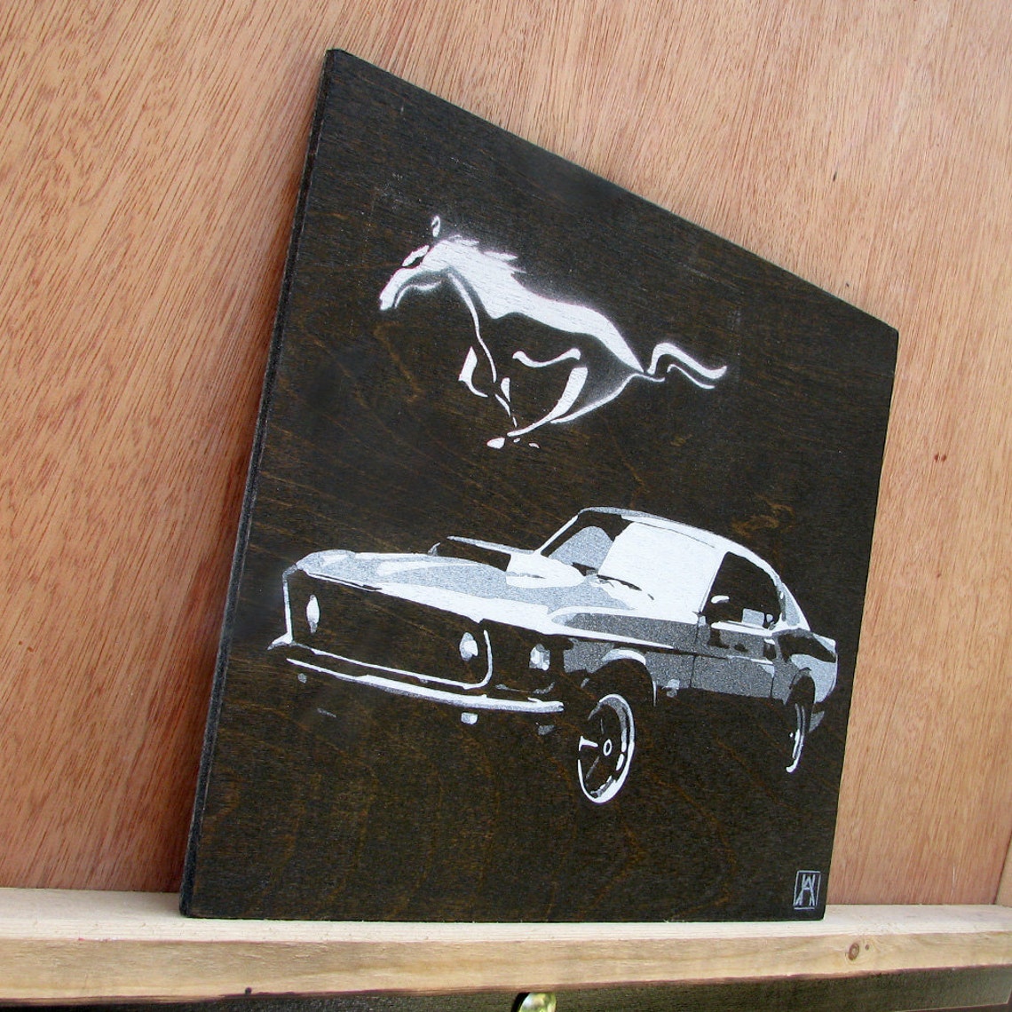 1969 Mustang Multilayer Graffiti Stencil Art on Wood Panel - Etsy