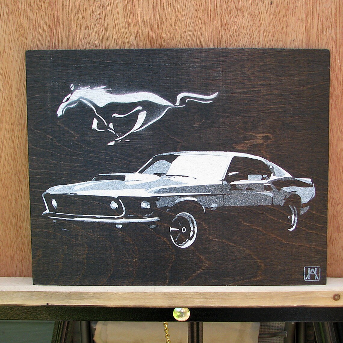 1969 Mustang Multilayer Graffiti Stencil Art on Wood Panel - Etsy