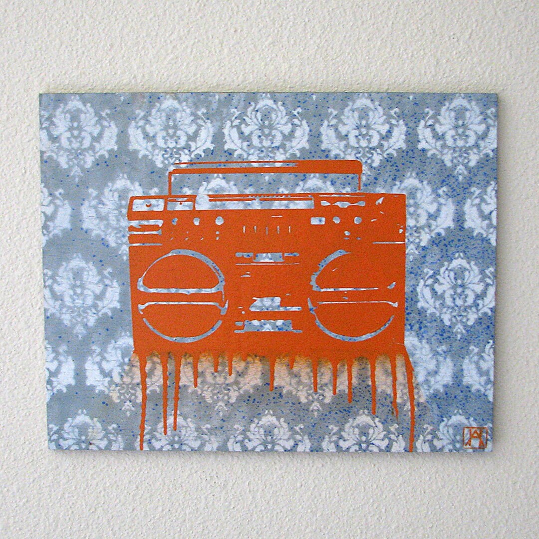 Boombox Graffiti Stencil
