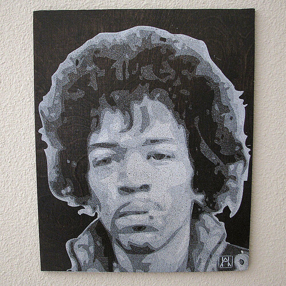 Jimi Hendrix Multilayer Graffiti Stencil Art on Wood Panel - Etsy