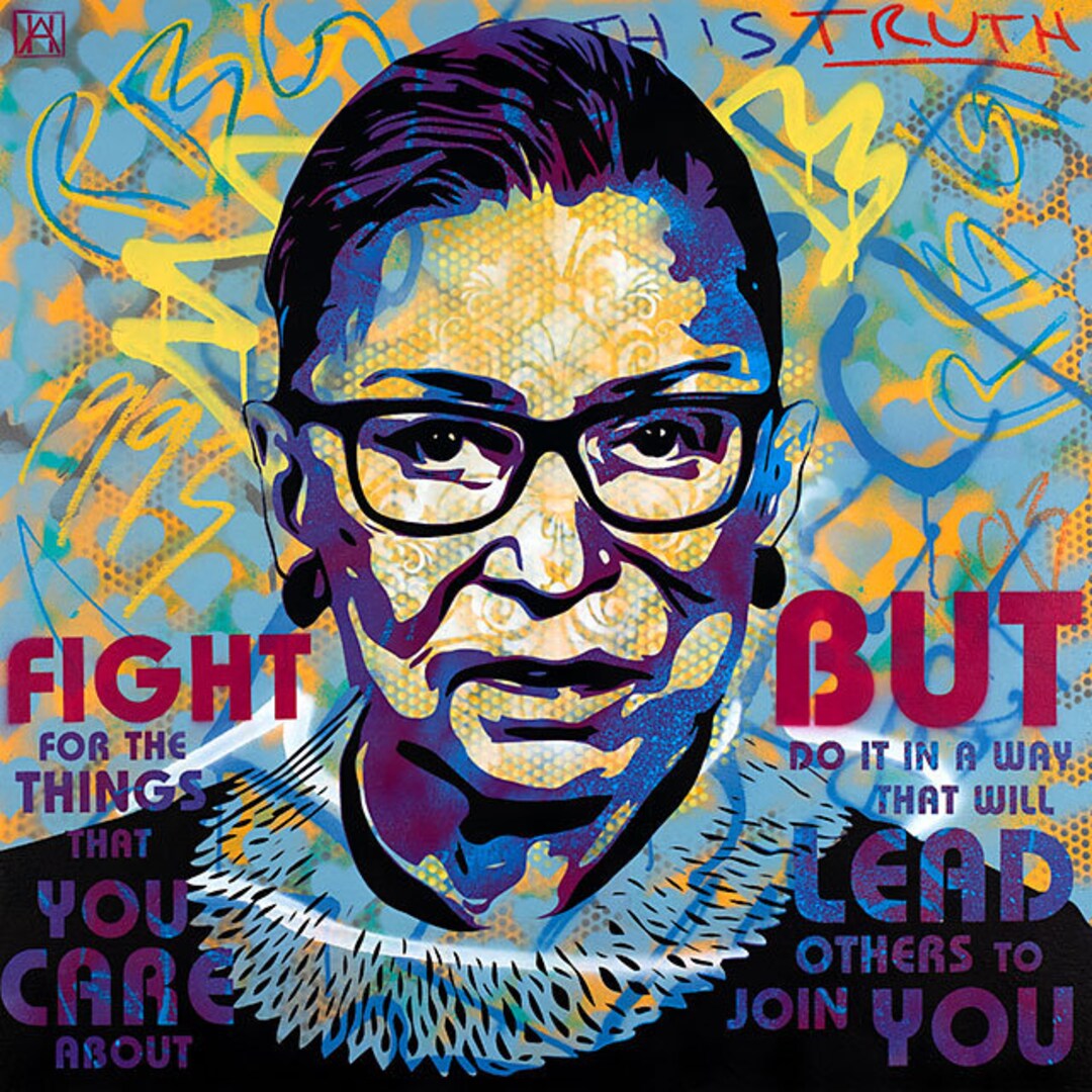RBG Ruth Bader Ginsburg Portrait Print - Etsy