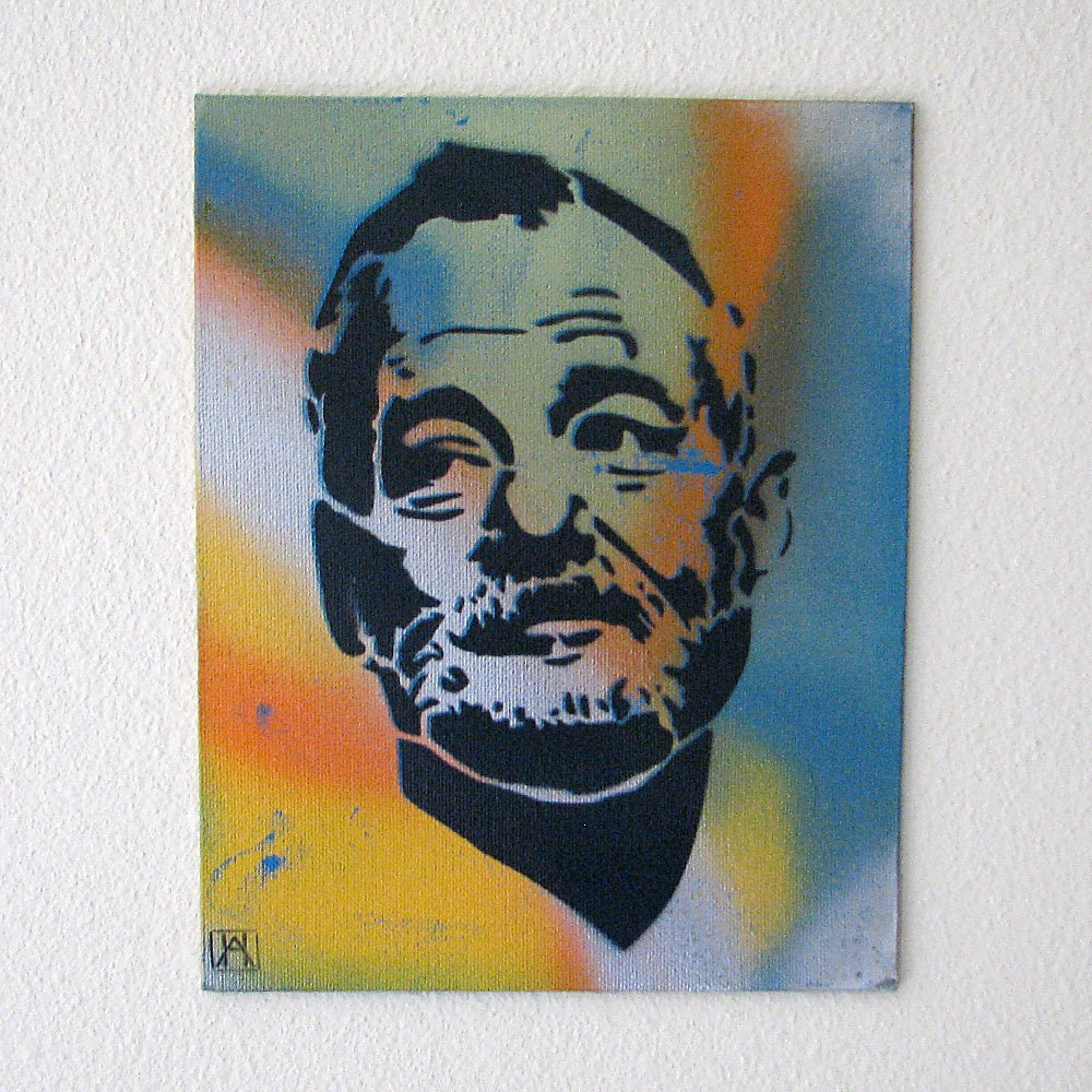 Bill Murray Multilayer Graffiti Stencil Art on Canvas Board 8x10 - Etsy