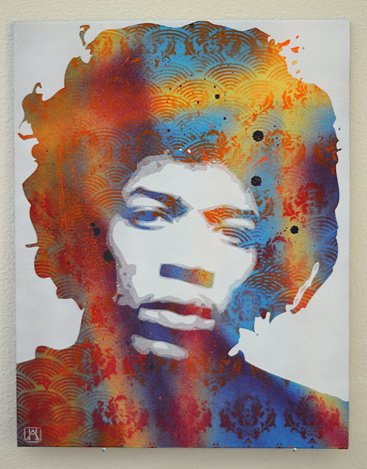 Jimi Hendrix Multilayer Graffiti Stencil Art on Canvas Board | Etsy