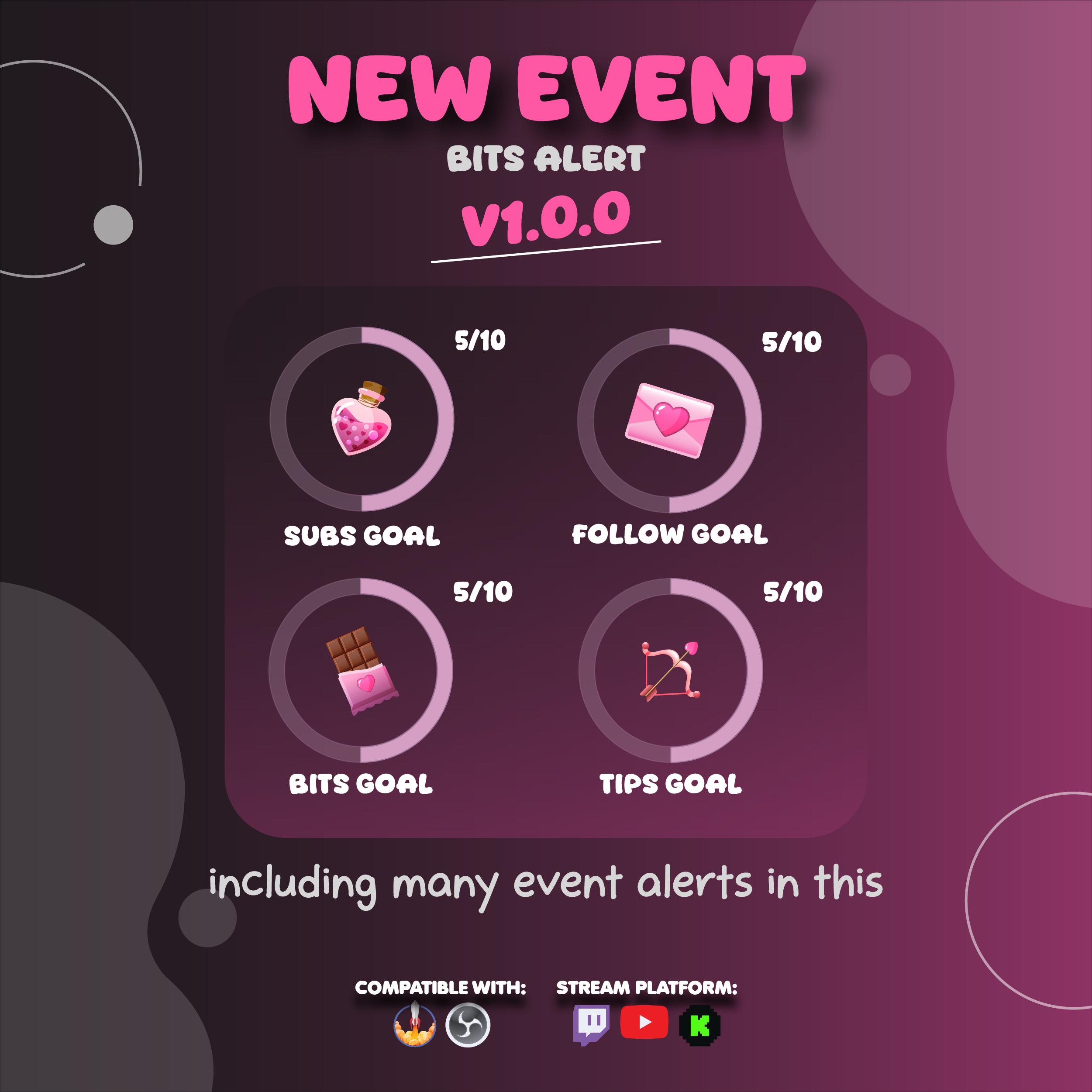 Round Goal Widget for Twitch & Youtube | Streamelement - Valentine ...