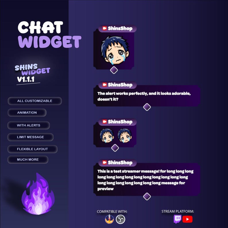 Twitch Chat Widget – Streamelement, Customizable Stream Overlay ...