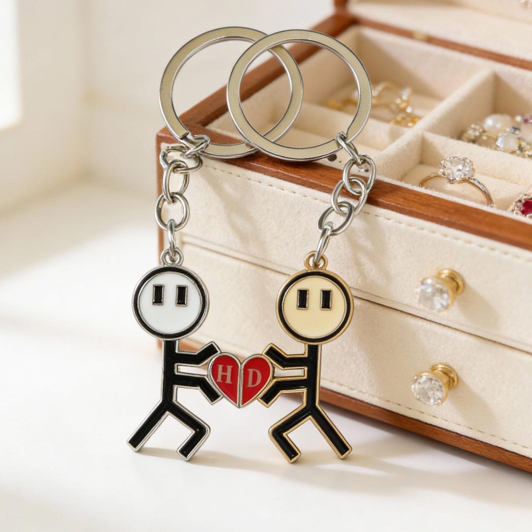Magnetic Stickman Keychain Set for Couples, Personalized Couple ...