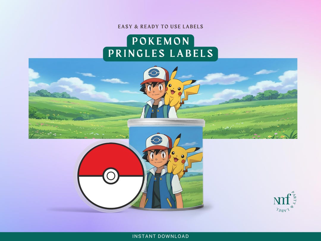 Pokémon Pringles Wrapper – Printable Snack Label – Kids Birthday Party ...