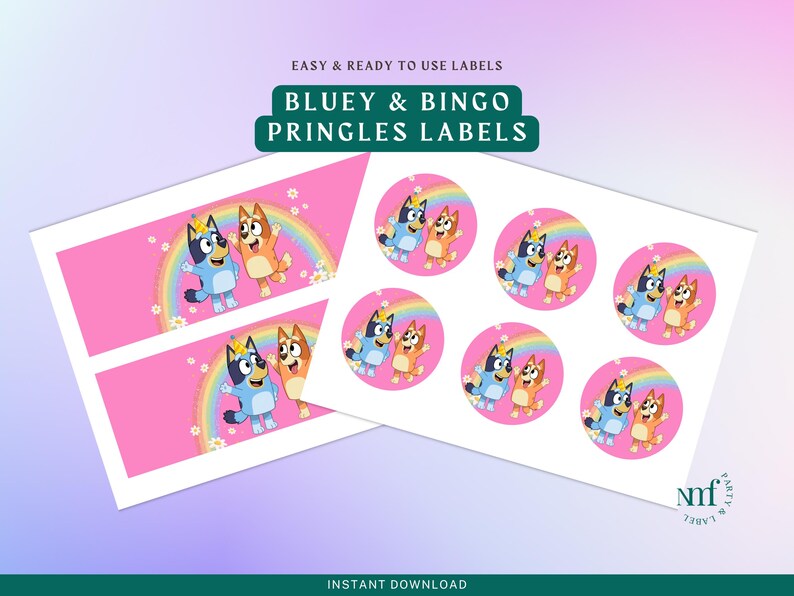 Bluey & Bingo Pringles Wrapper – Printable Snack Label – Kids Birthday ...