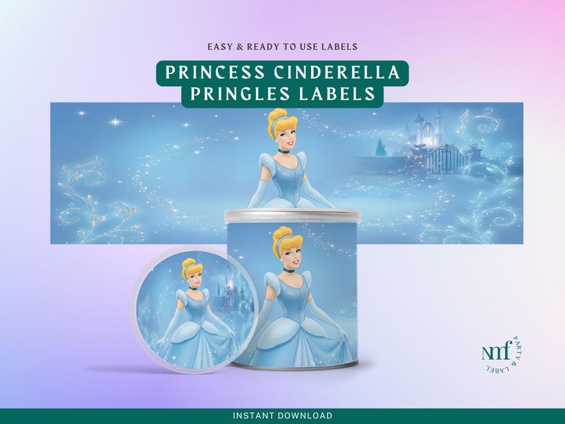 Princess Cinderella Pringles Wrapper – Printable Snack Label – Kids ...