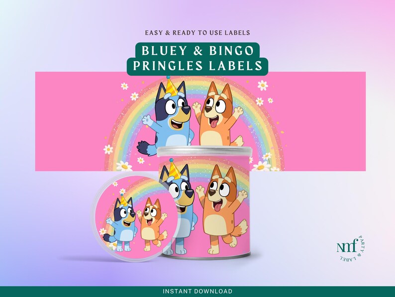 Bluey & Bingo Pringles Wrapper – Printable Snack Label – Kids Birthday ...