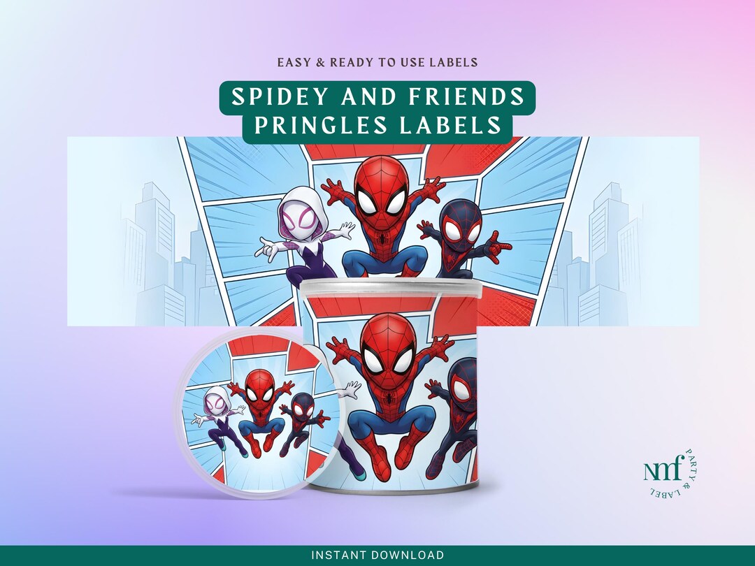 Spidey and Friends Pringles Wrapper – Printable Snack Label – Kids ...