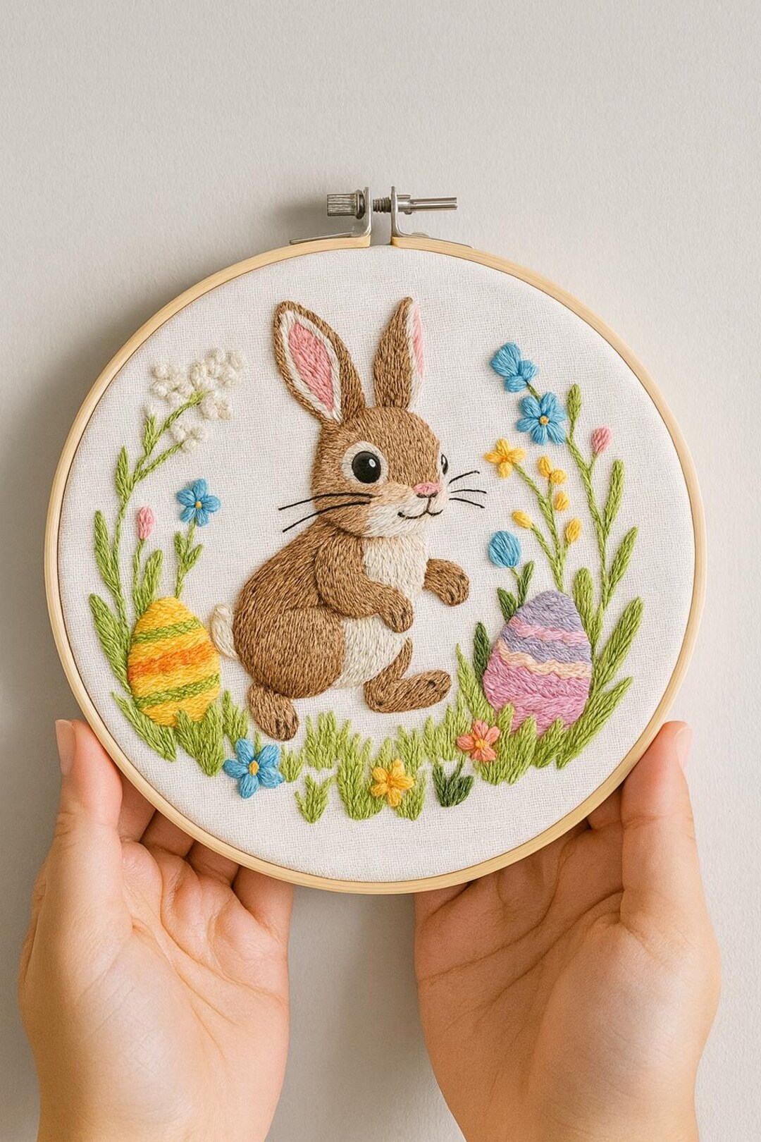 Set of 2 Easter Embroidery Kits – Profile Bunny & Bunny With Eggs ...