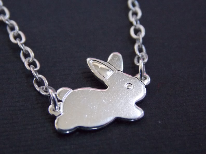 Silver Necklace Rabbit Necklace Bunny Necklace Silver - Etsy