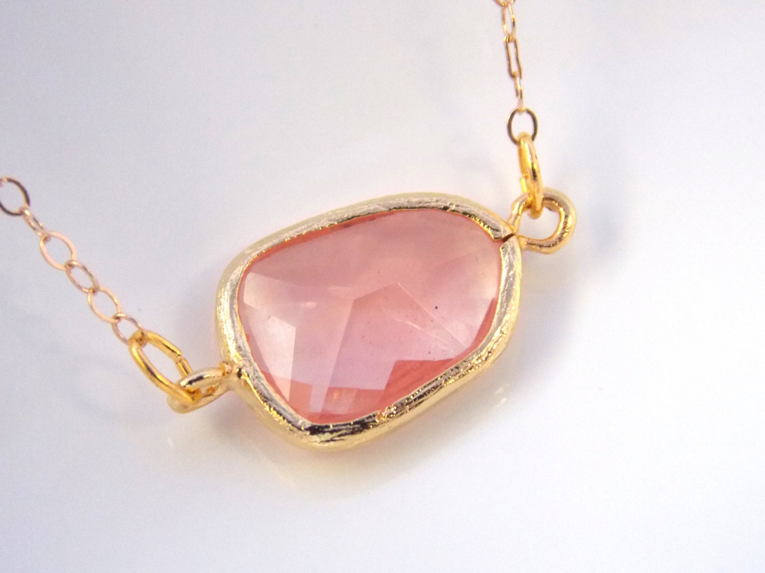 Coral Necklace, Peach, Gold Filled Necklace, Gold, Wedding Jewelry ...