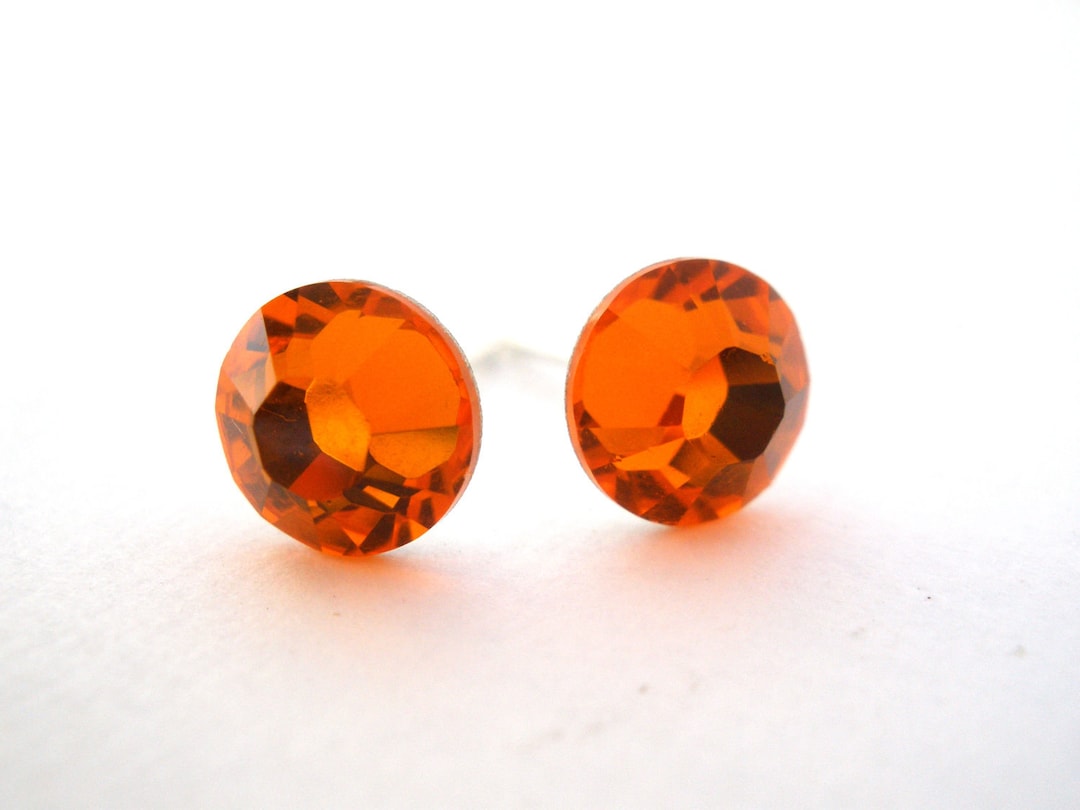 Orange Stud Earrings, Orange Earrings, Orange Post, Tangerine, Sun ...