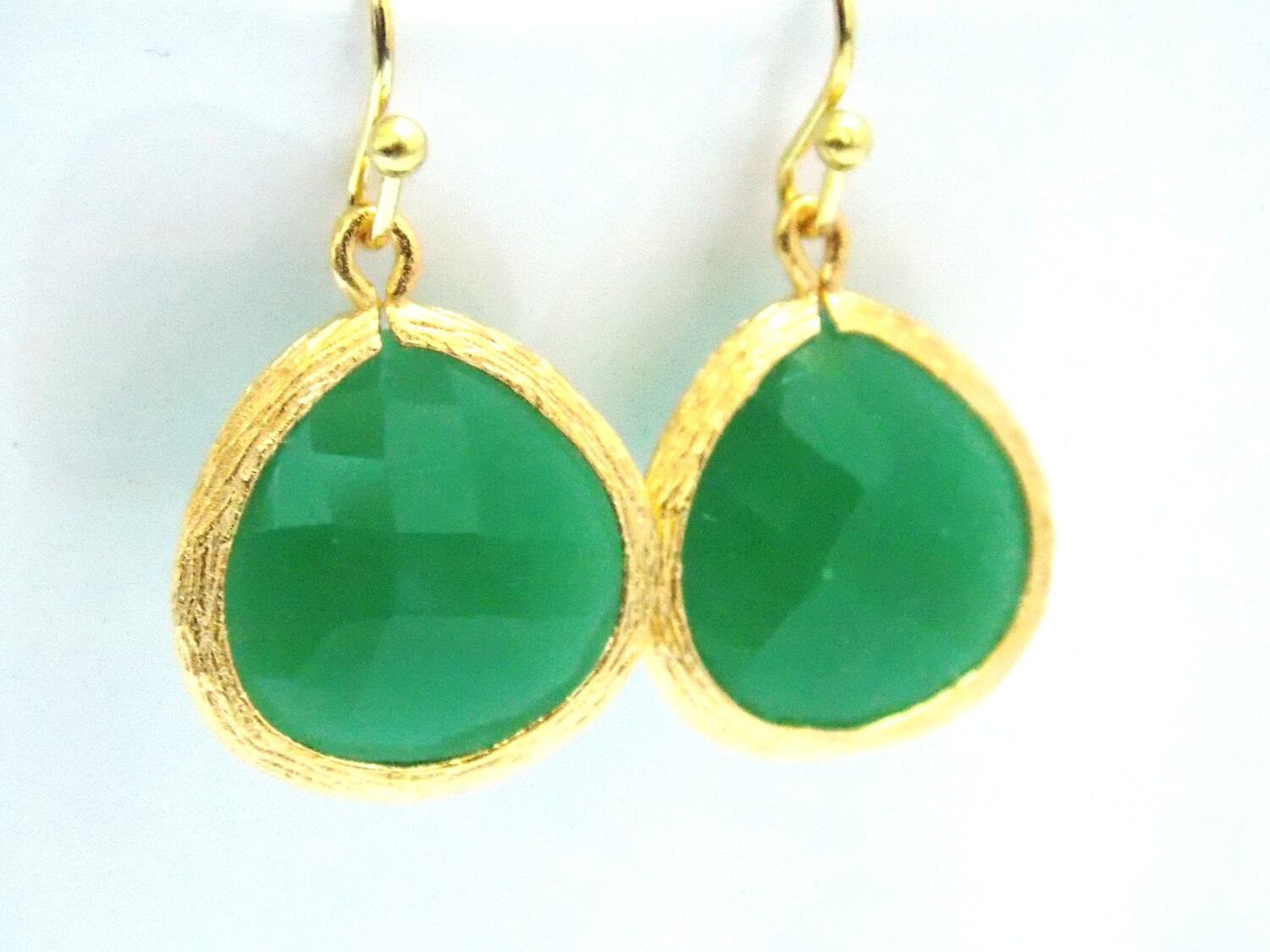 Green Earrings Gold Earrings Gold Green Earrings Palace | Etsy