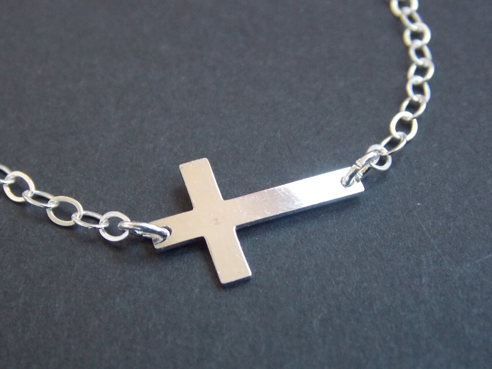 Sideways Cross Necklace Silver Sideway Cross Necklace Silver - Etsy