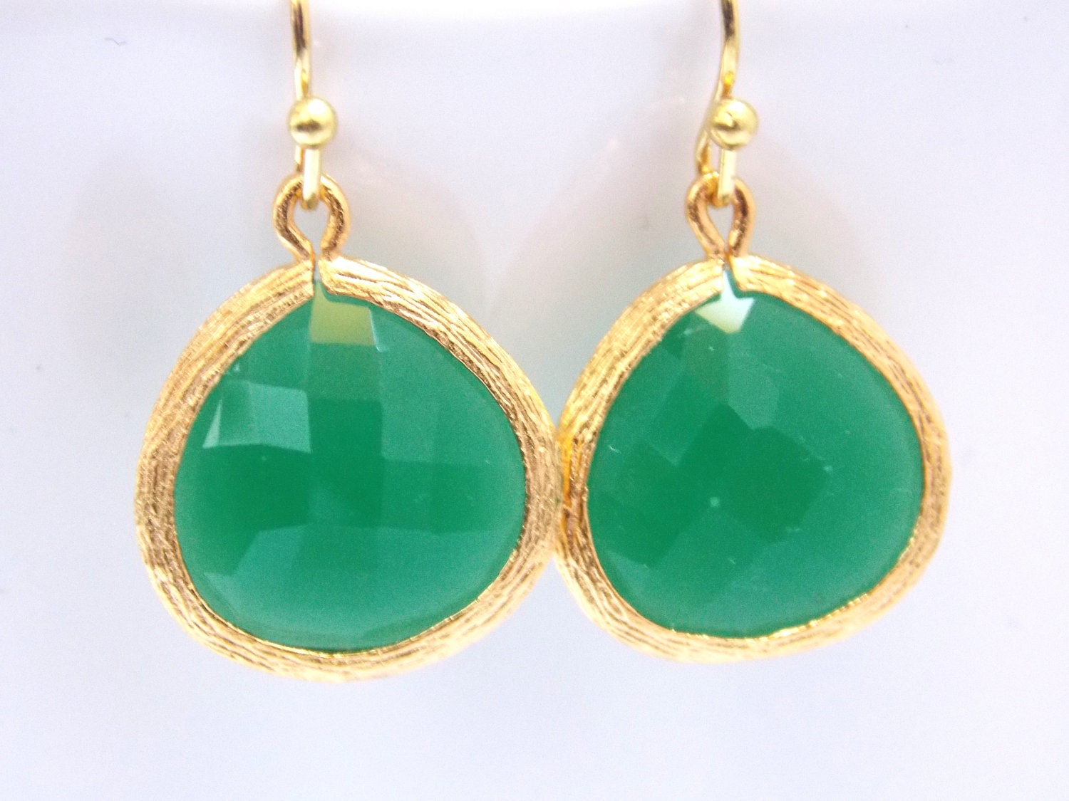 Green Earrings Gold Earrings Gold Green Earrings Palace | Etsy