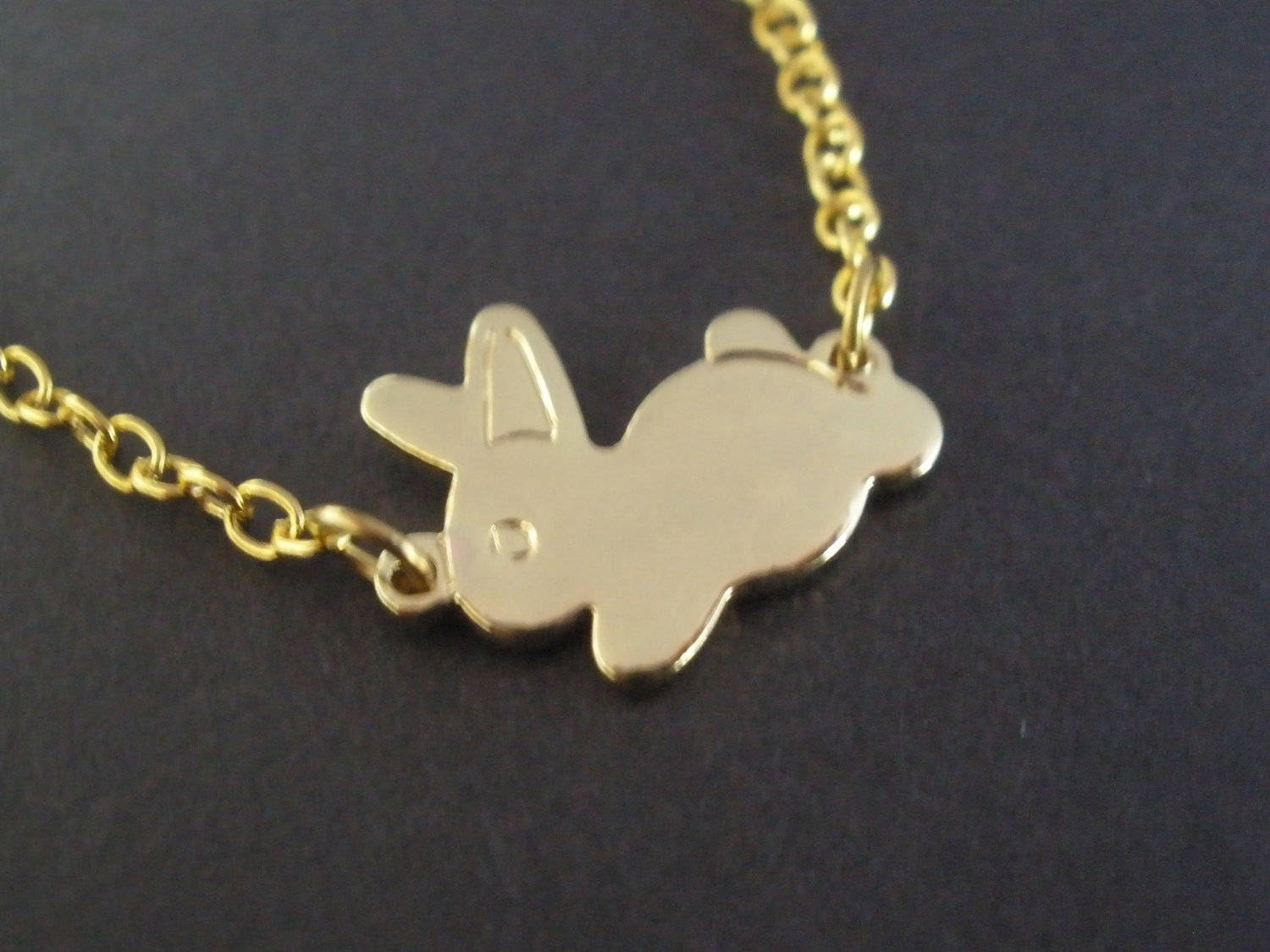 Gold Rabbit Necklace Rabbit Pendant Bunny Necklace Gold | Etsy