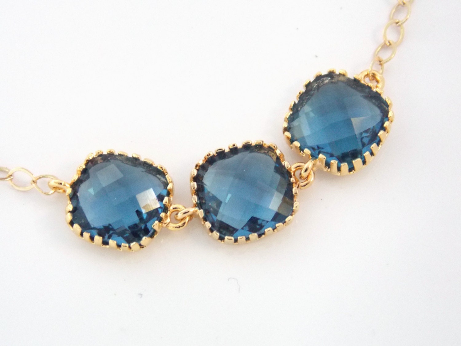 Blue Bracelet Glass Bracelet Navy Blue Montanan Blue Dark | Etsy