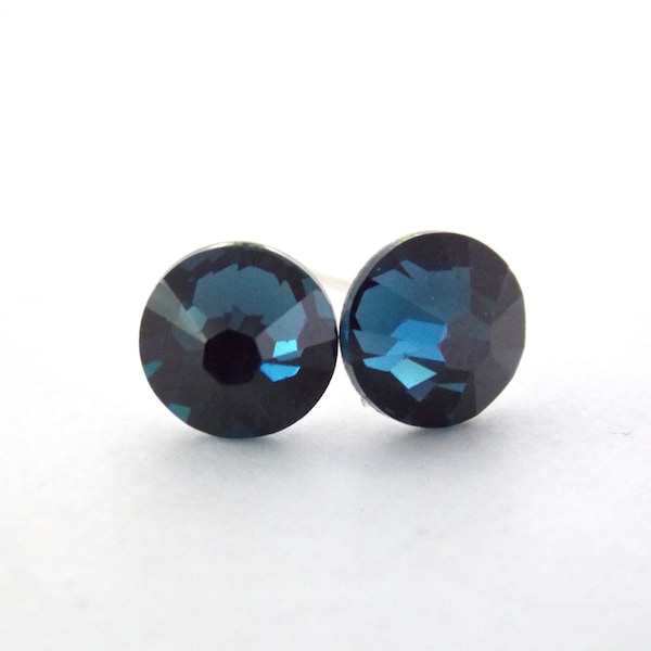 Navy Blue Studs - Etsy