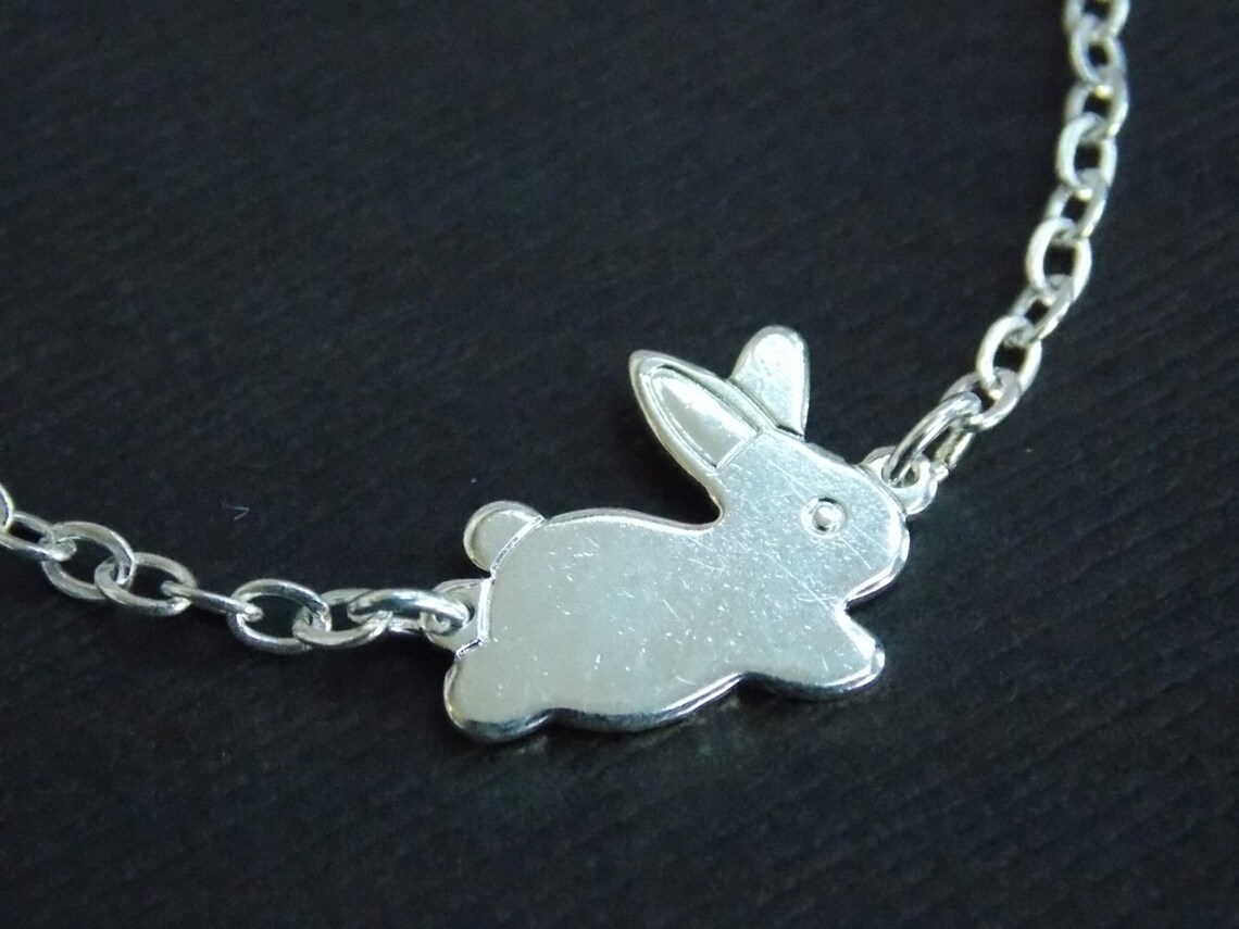 Silver Necklace, Rabbit Necklace, Bunny Necklace, Silver Bunny, Silver ...