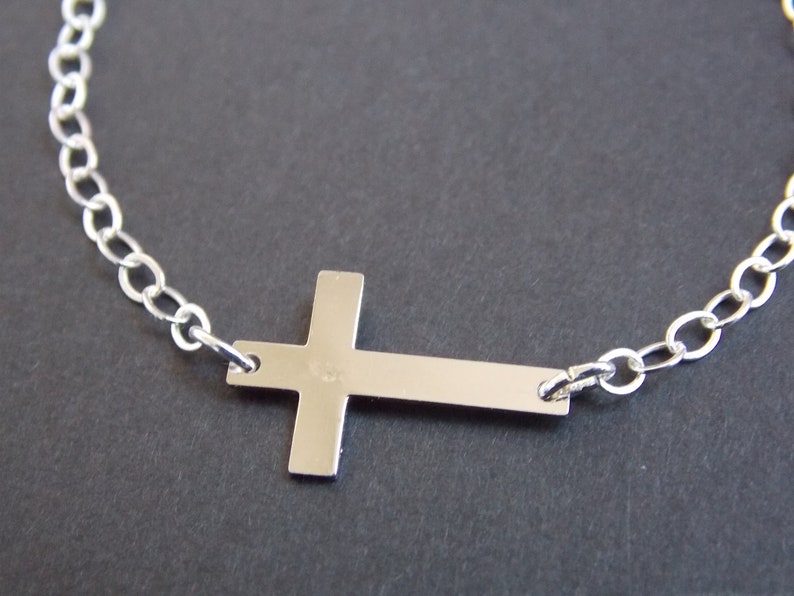 Sideways Cross Necklace Silver Sideway Cross Necklace Silver - Etsy