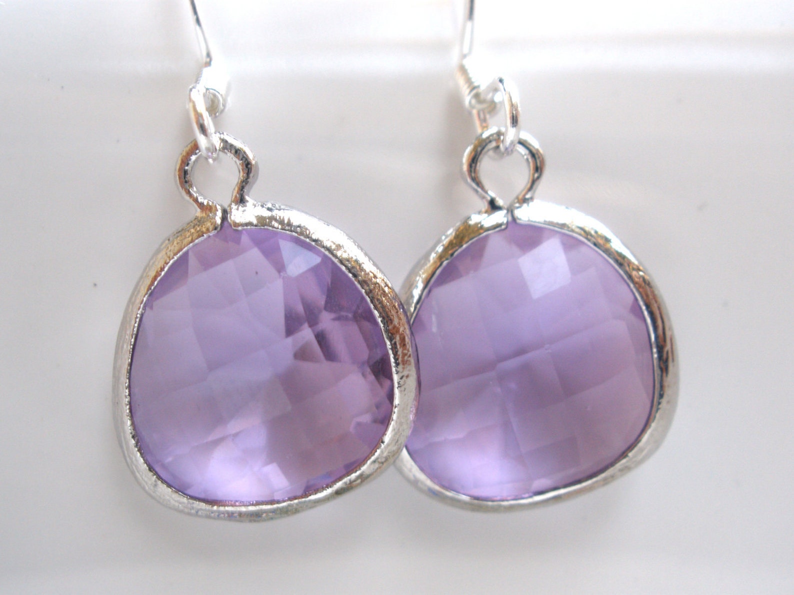 Lavender Earrings, Light Purple Earrings, Silver Earrings, Soft Purple ...