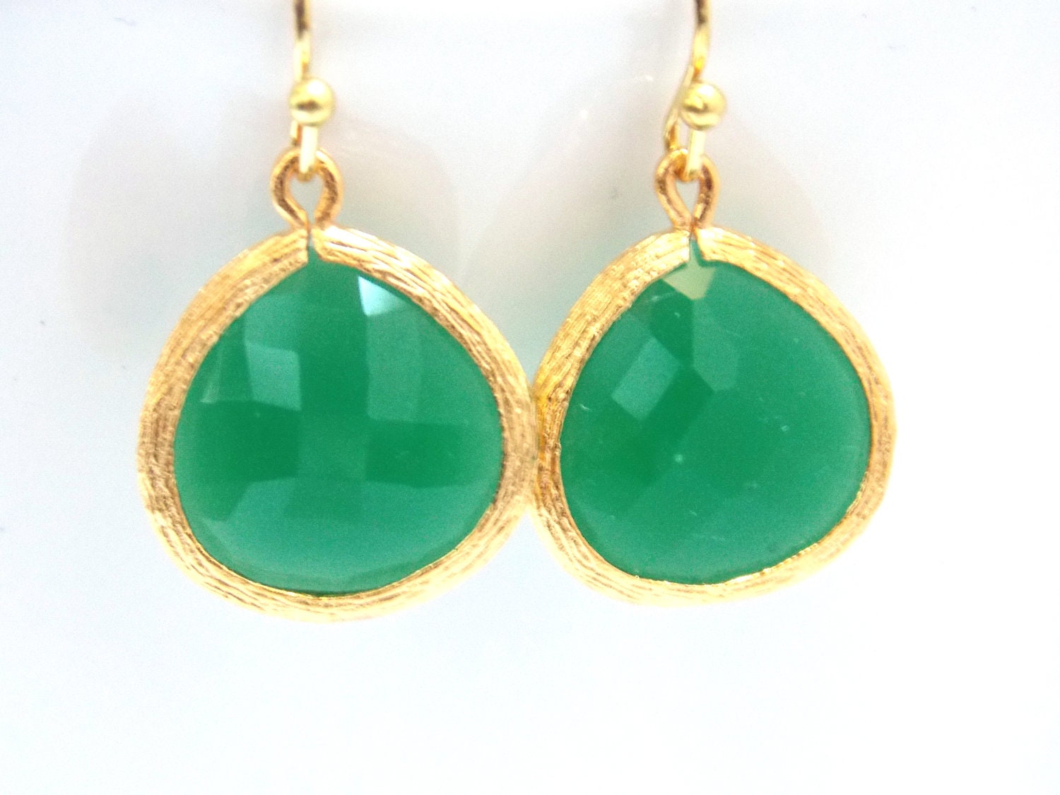 Green Earrings Gold Earrings Gold Green Earrings Palace | Etsy