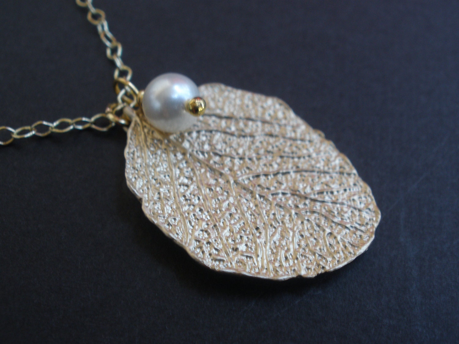 Leaf Necklace Gold Leaf Pendant Gold Necklace Real Leaf | Etsy