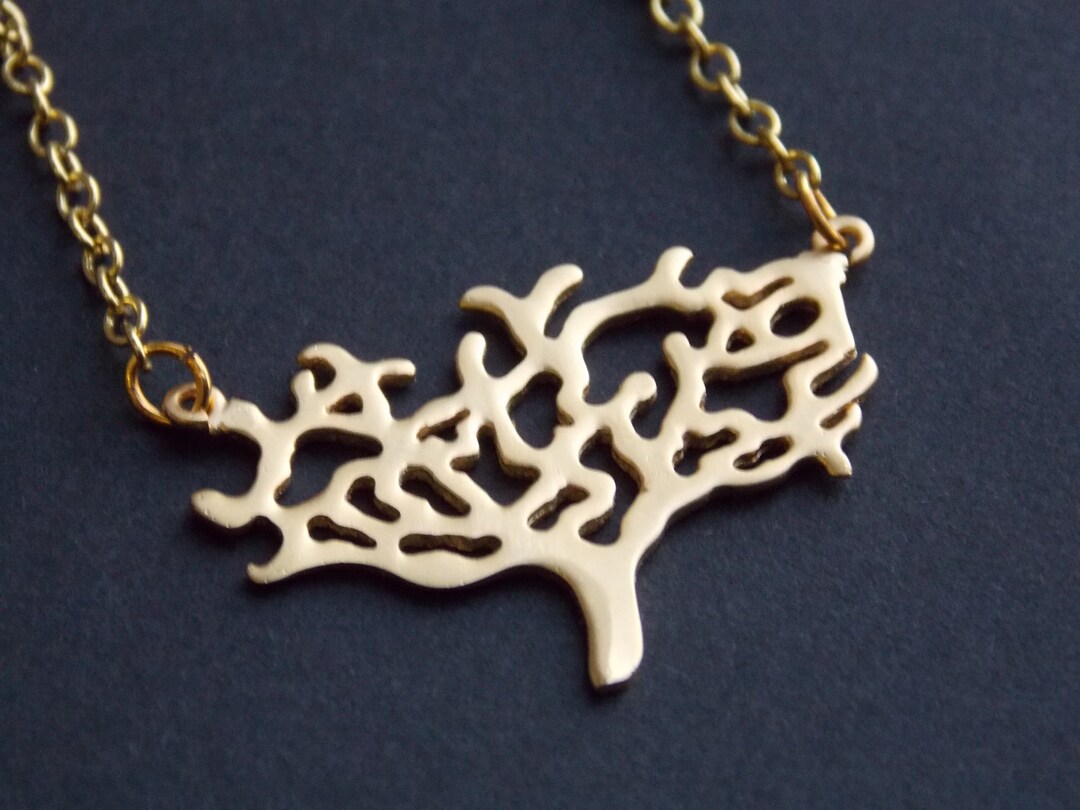 Tree Necklace, Tree of Life, Gold Tree Necklace, Gold Necklace, Tree ...