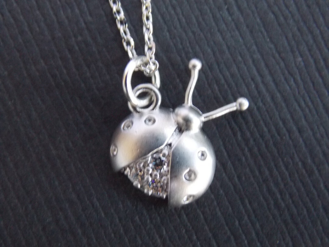 Ladybug Necklace, Silver Necklace, Ladybug Pendant, Silver Lady Bug ...
