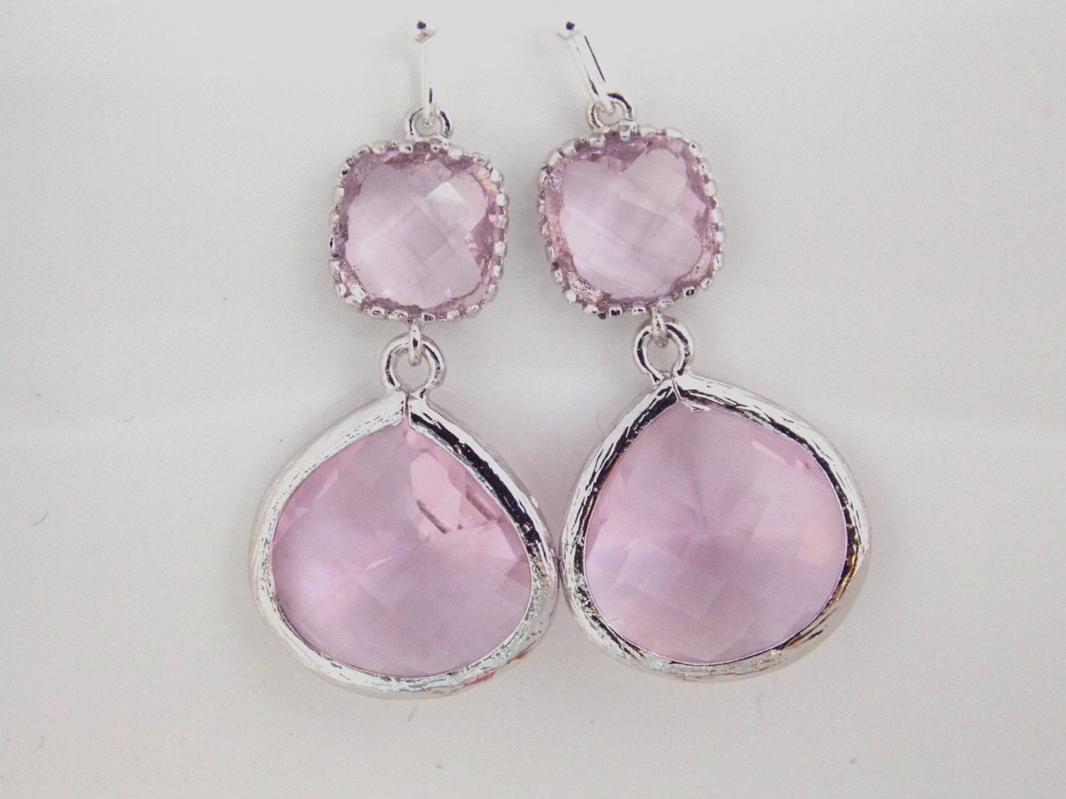 Pink Earrings, Soft Rose, Silver Earrings, Soft Pink, Light Pink ...