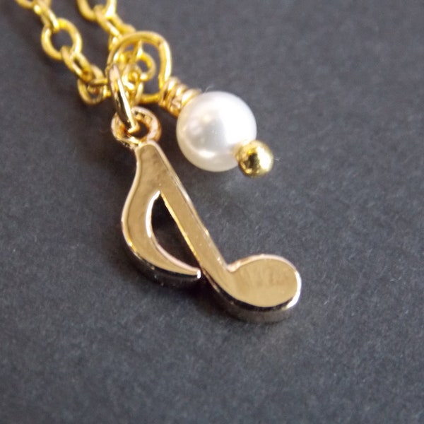 Music Note Necklace - Etsy