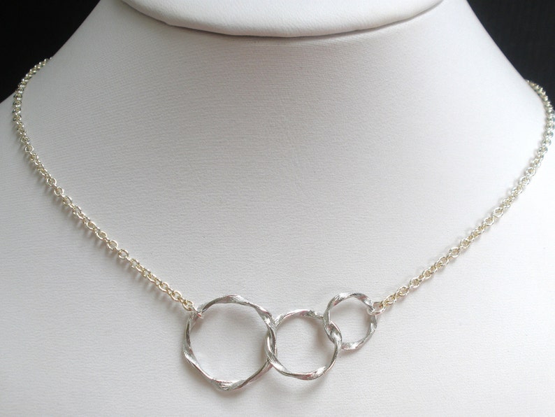 Triple Circle Necklace Circle Necklace Silver Necklace - Etsy
