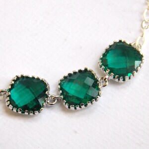 Green Necklace, Green Emerald Necklace, Silver Green Pendant, Sterling ...