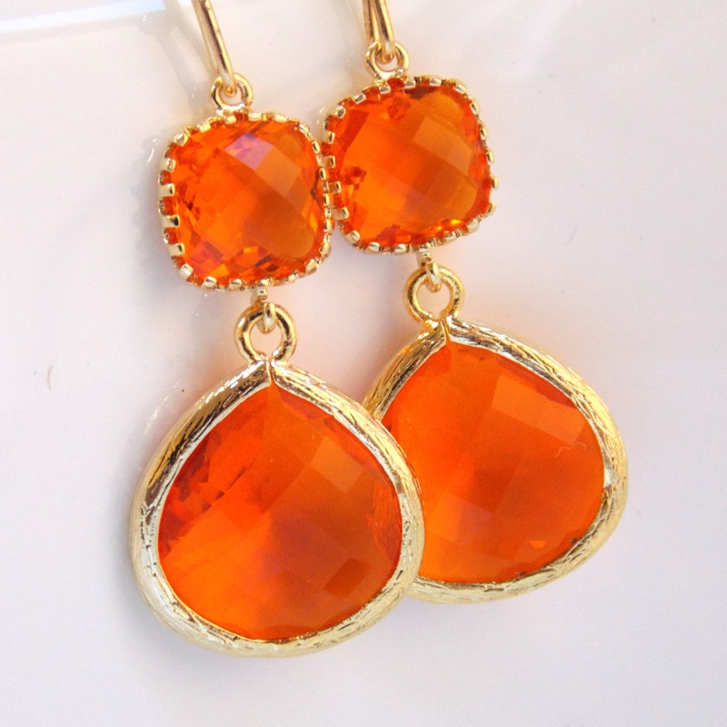 Orange Earrings - Etsy