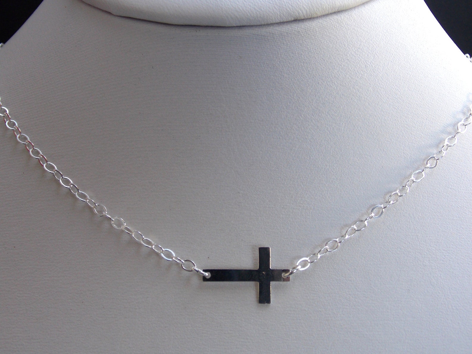 Sideways Cross Necklace Silver Sideway Cross Necklace Silver - Etsy